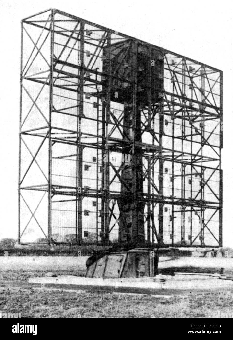 Massive aerial system of a 'ground-controlled interception' radar ...