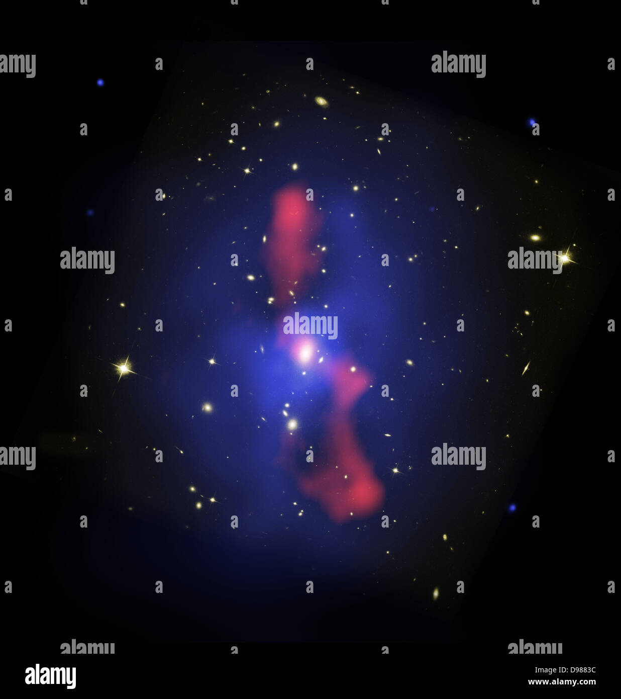 Composite image of galaxy cluster MS0735.6+7421, located about 2.6 ...