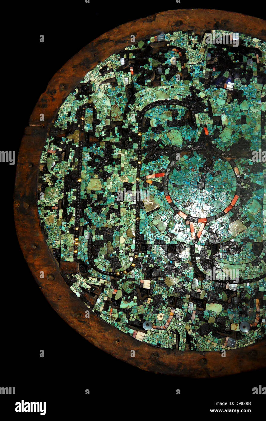 Ceremonial shield with mosaic decoration aztec or mixtec hi-res stock ...
