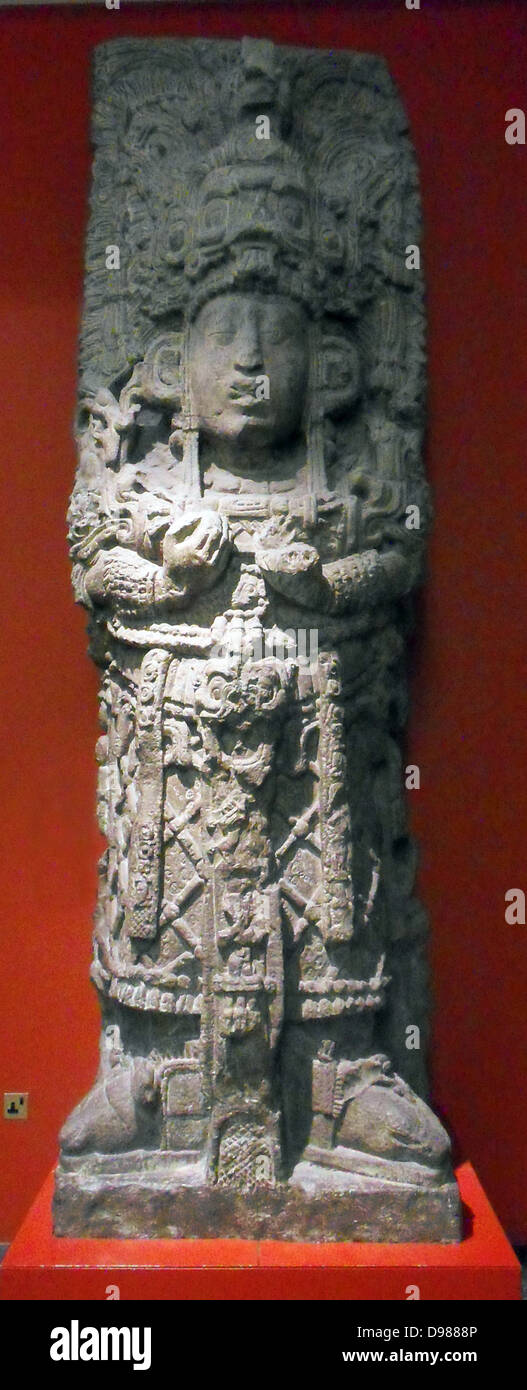 Cast of a stela from the Great Plaza at Copan in Honduras 400-850 AD ...