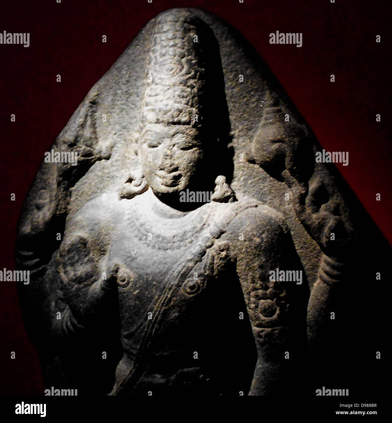 Granite statue of hindu god Vishnu, from Tamilnadu, India, circa 850 ...