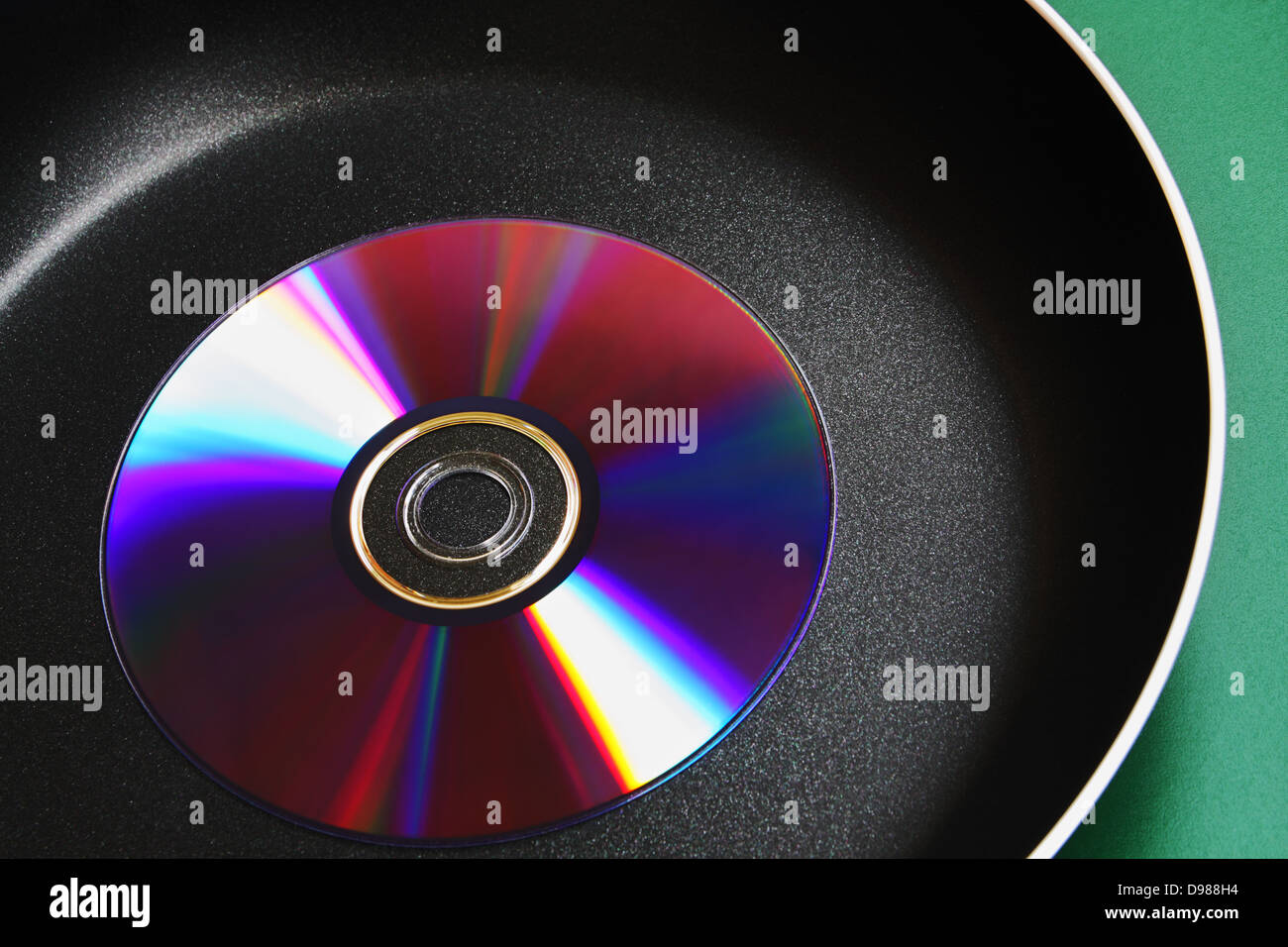 Compact disk on a frying pan Stock Photo - Alamy