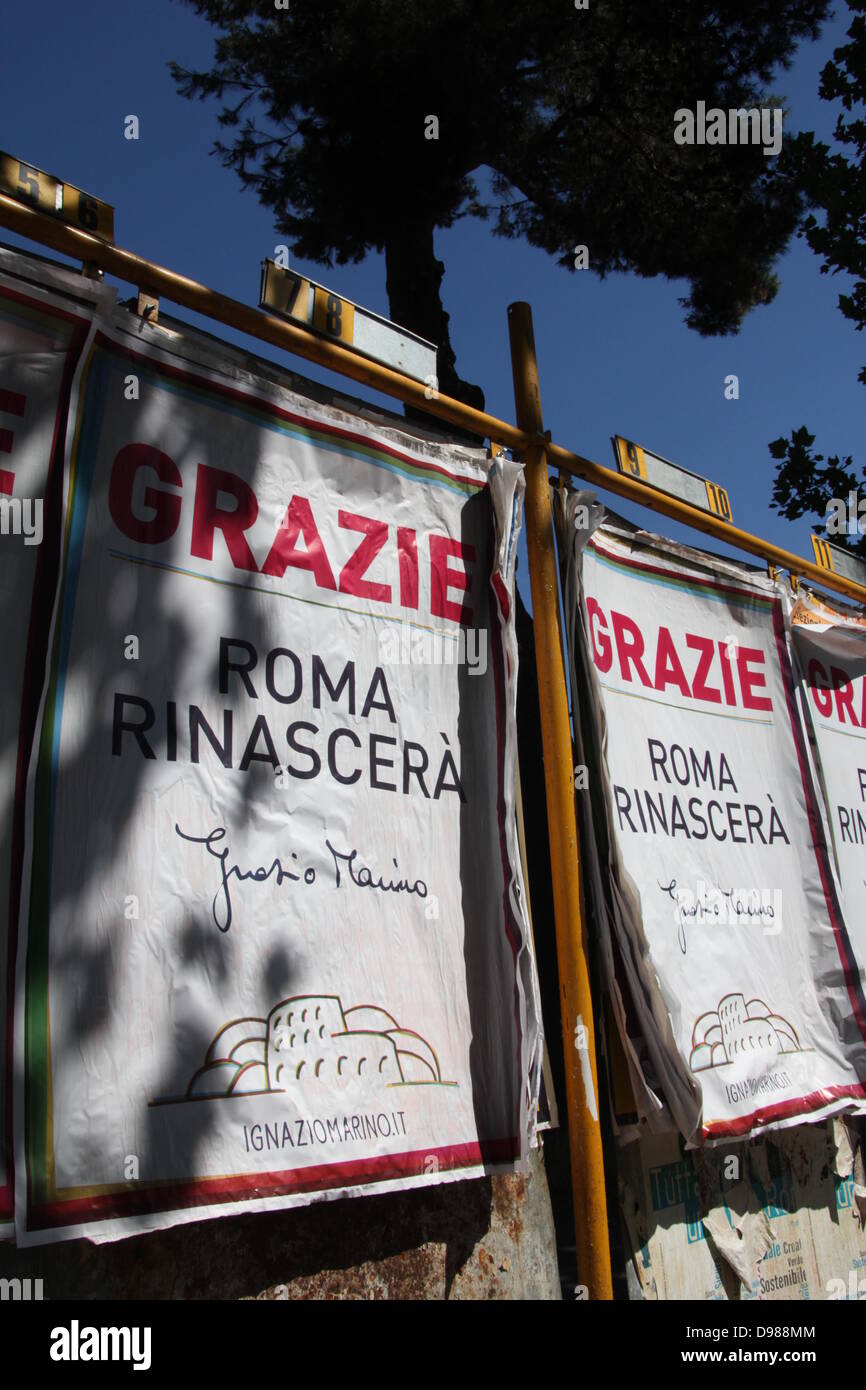 Ignazio Marino, Rome, Italy. 13 June 2013 Thank you message to the ...