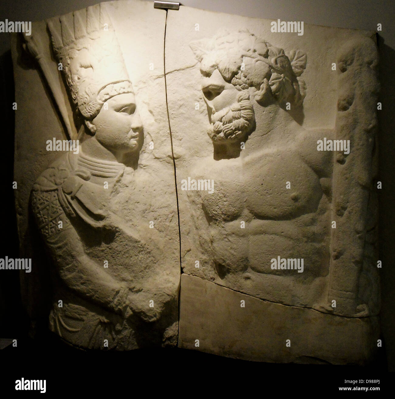 King Antiochus I depicted holding teh hand of the Greek hero Hercules ...