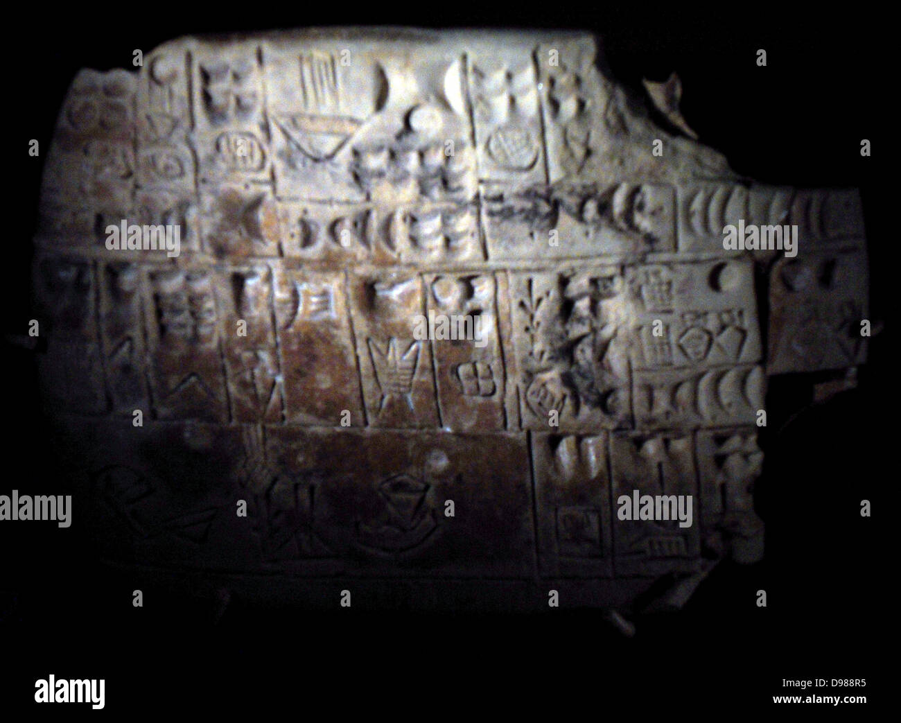 Cuneiform tablet (Assyrian) from Iraq circa 3000 BC. This is a tablet ...