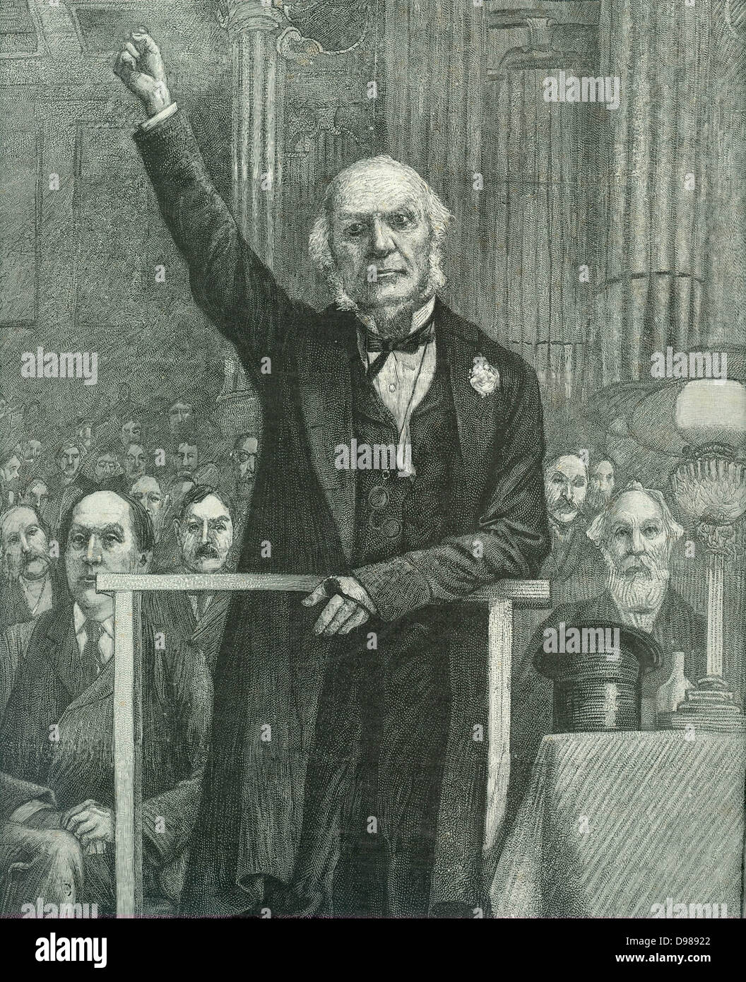 William Ewart Gladstone (Liberal) campaigning in Edinburgh during the ...