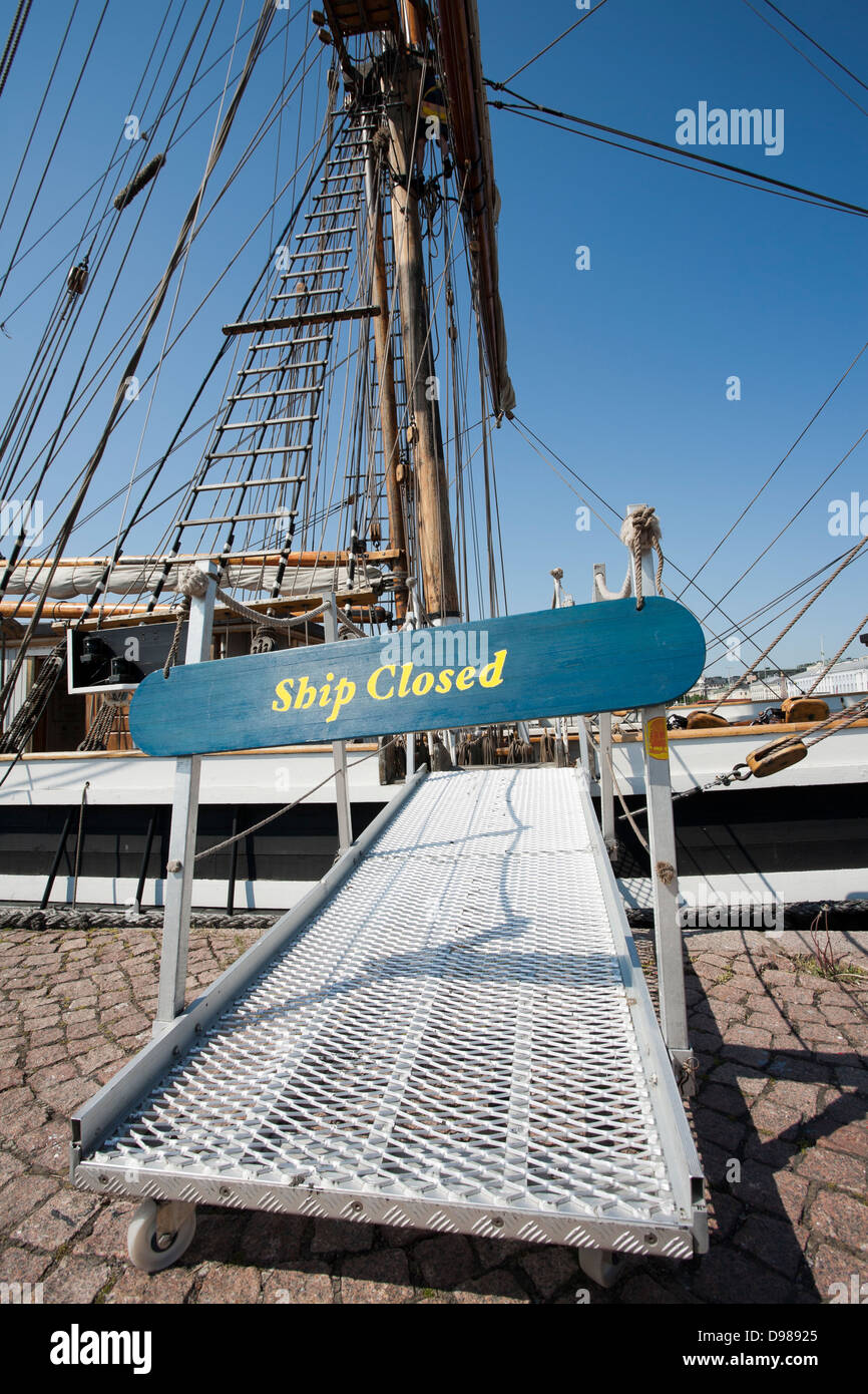 Ship closed sign, Helsinki Finland Stock Photo - Alamy
