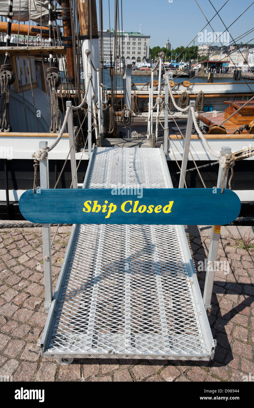 Ship closed sign, Helsinki Finland Stock Photo - Alamy
