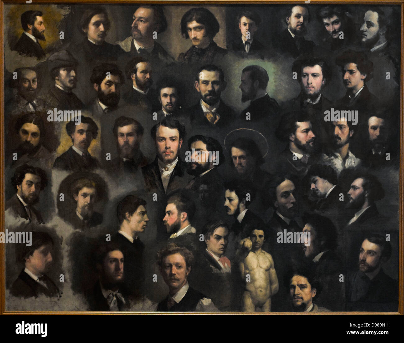 Quarante-trois portraits d'élèves de l'atelier Gleyre oil on canvas ...