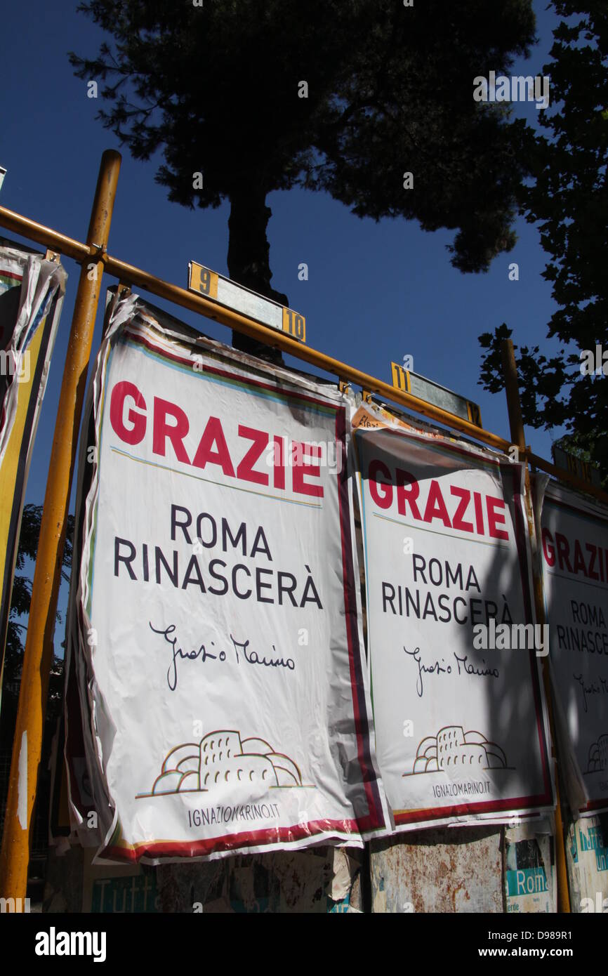 Ignazio Marino, Rome, Italy. 13 June 2013 Thank you message to the ...