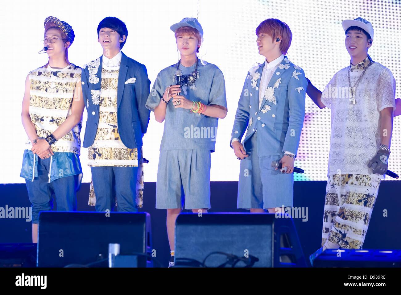 Boy group B1A4 performed at a sports meeting in Seoul, South Korea on ...