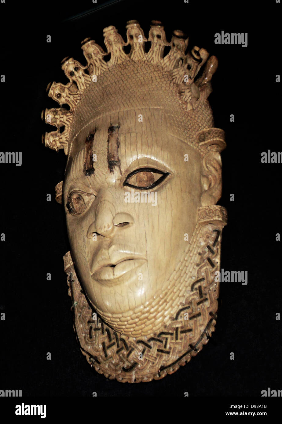 Carved ivory mask, Benin, Nigeria. Edo peoples, c 16th century AD. The ...