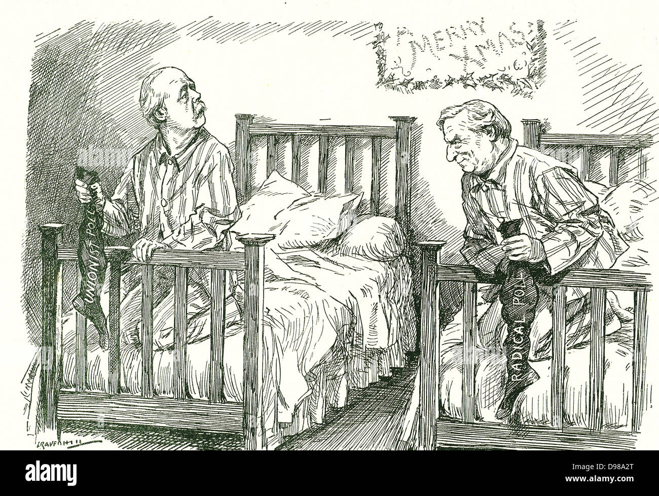 Arthur Balfour, Conservtive, and Herbert Asquith, Liberal, with their ...