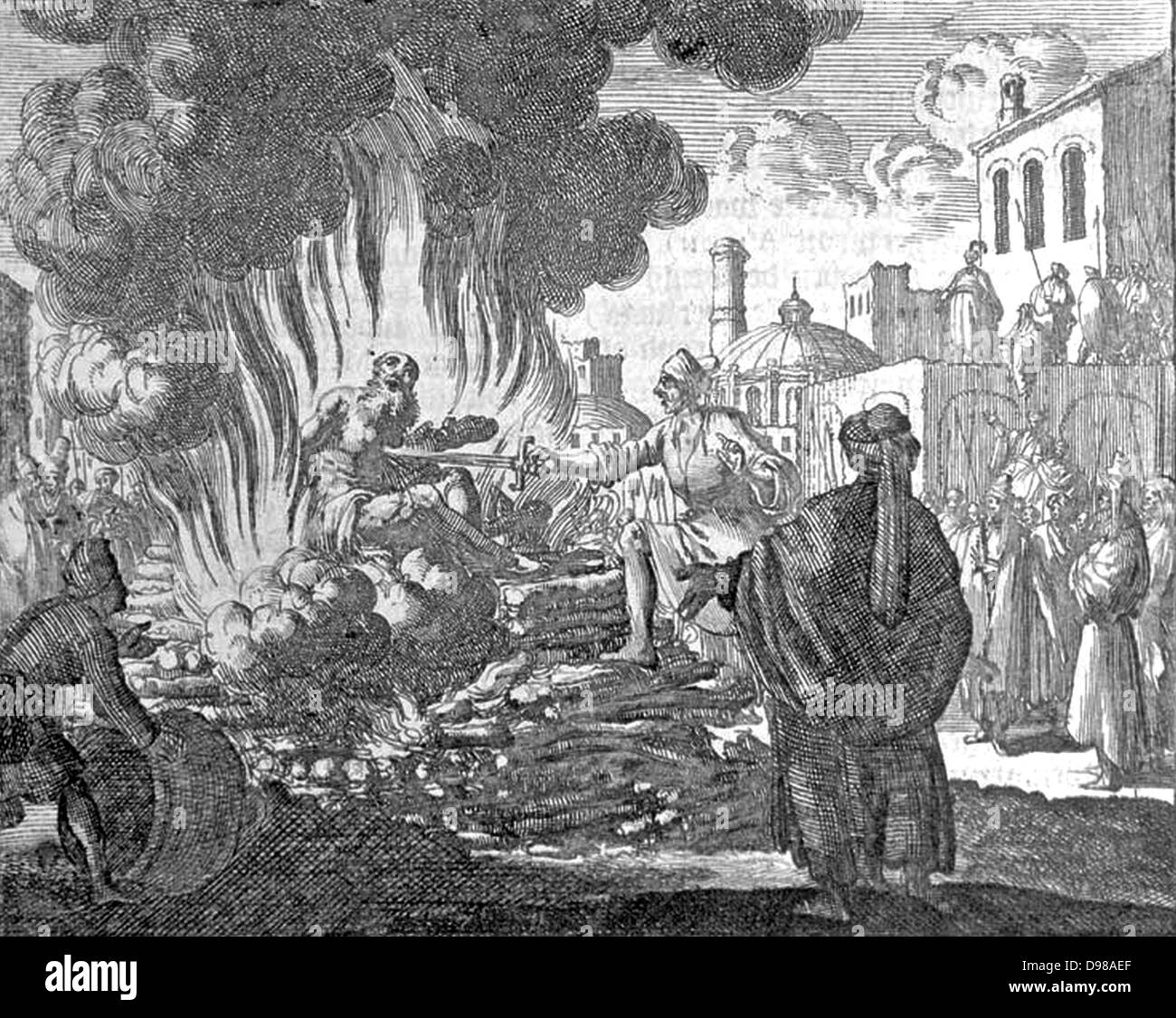 Burning of Polycarp, Smyrna, AD 168 Jan Luiken (1649-1712) etching in ...