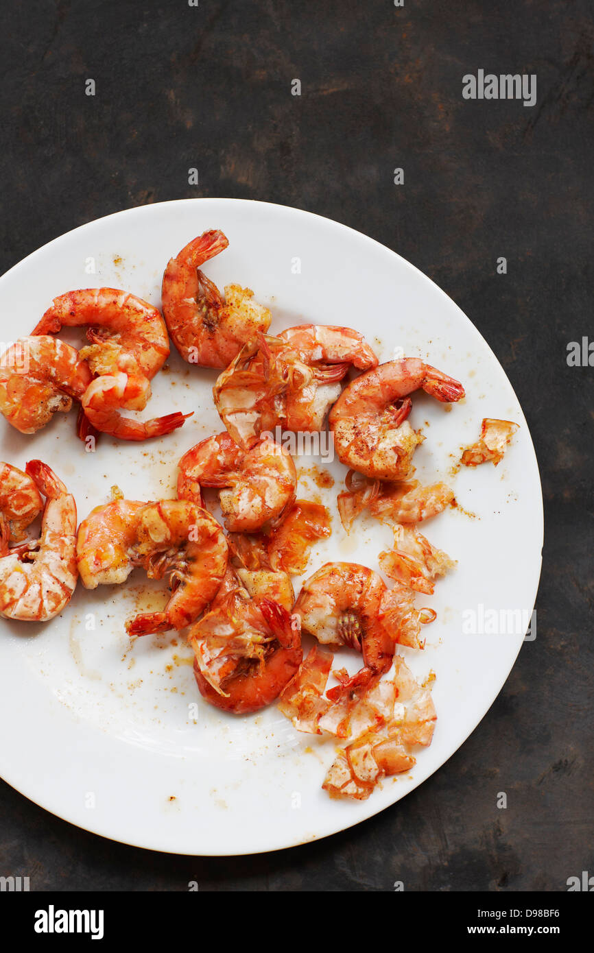 Plate of prawns Stock Photo - Alamy