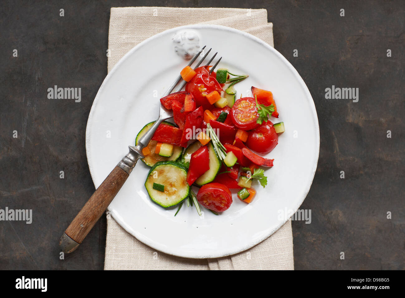 Plate of mediterranean vegetables Stock Photo - Alamy
