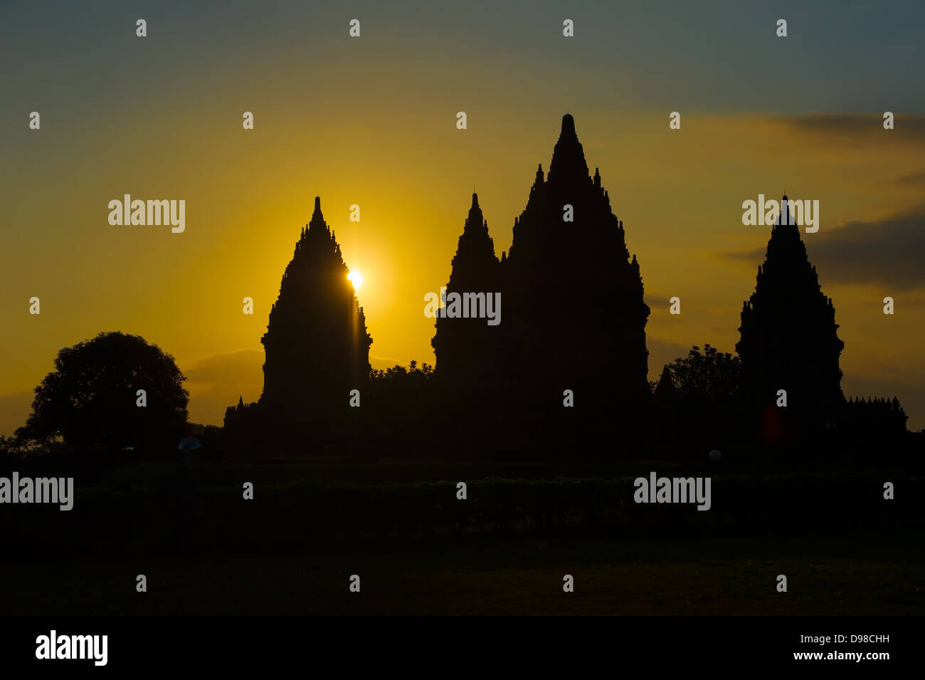 Prambanan temple at sunset, Java, Indonesia Stock Photo - Alamy
