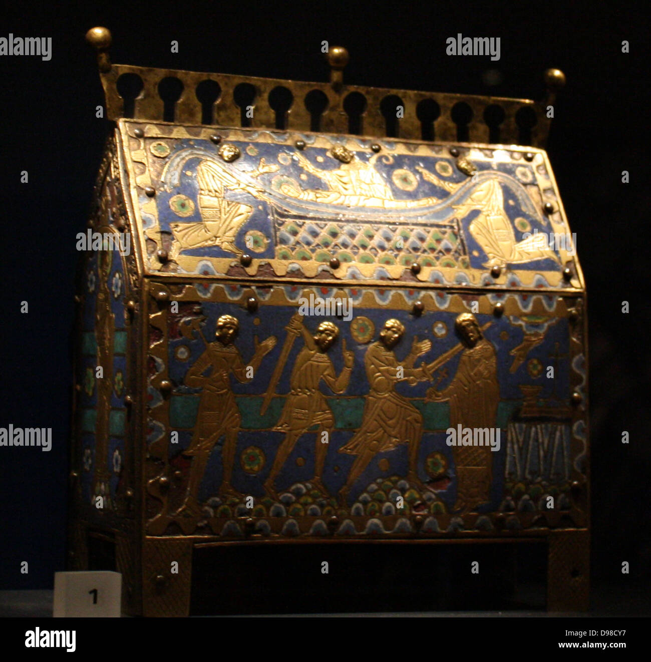 Reliquary casket of St. Thomas Becket. Gilt and copper alloy with ...