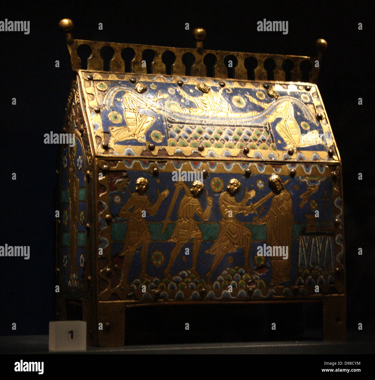 Reliquary casket of St. Thomas Becket. Gilt and copper alloy with ...