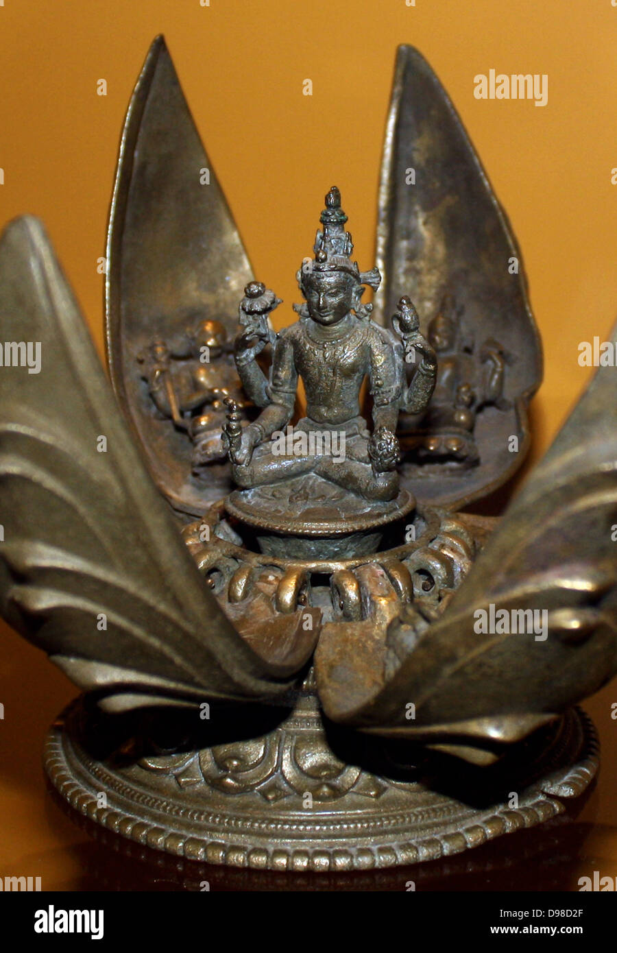 Vishnu in the lotus, bronze, eastern India, 1100-1200. Vishnu sits ...