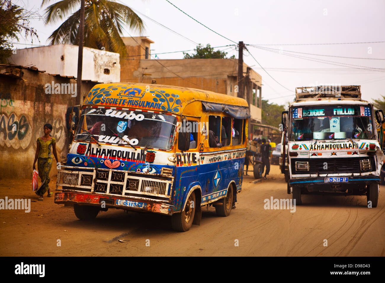 Bus, Pikin neighbourhood, Dakar, Senegal Stock Photo - Alamy
