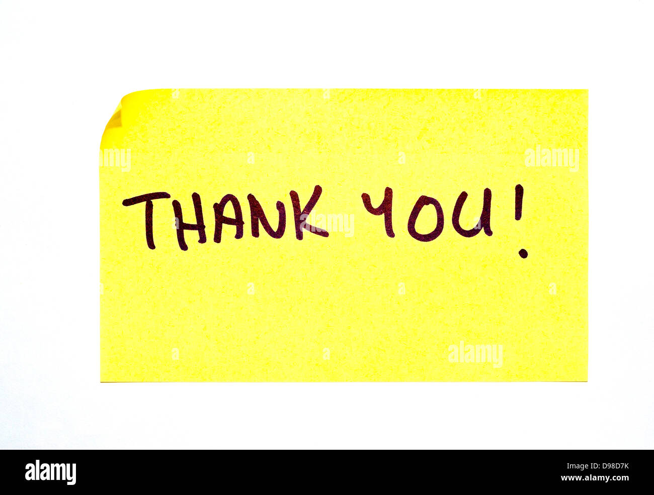 'Thank You!' written on a yellow post it note Stock Photo - Alamy