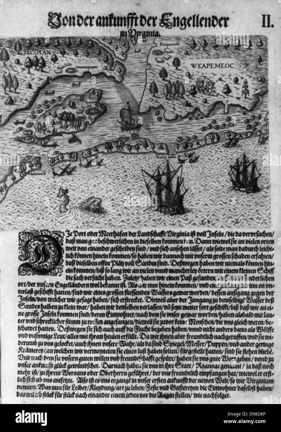 The Englishmen's Arrival in Virginia: Map of Virginia coast showing ...