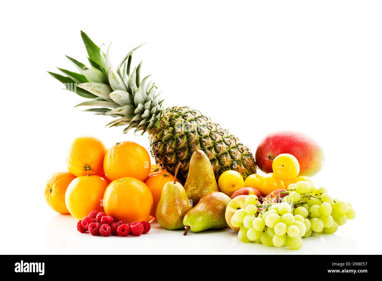Mix fruit on white background Stock Photo - Alamy
