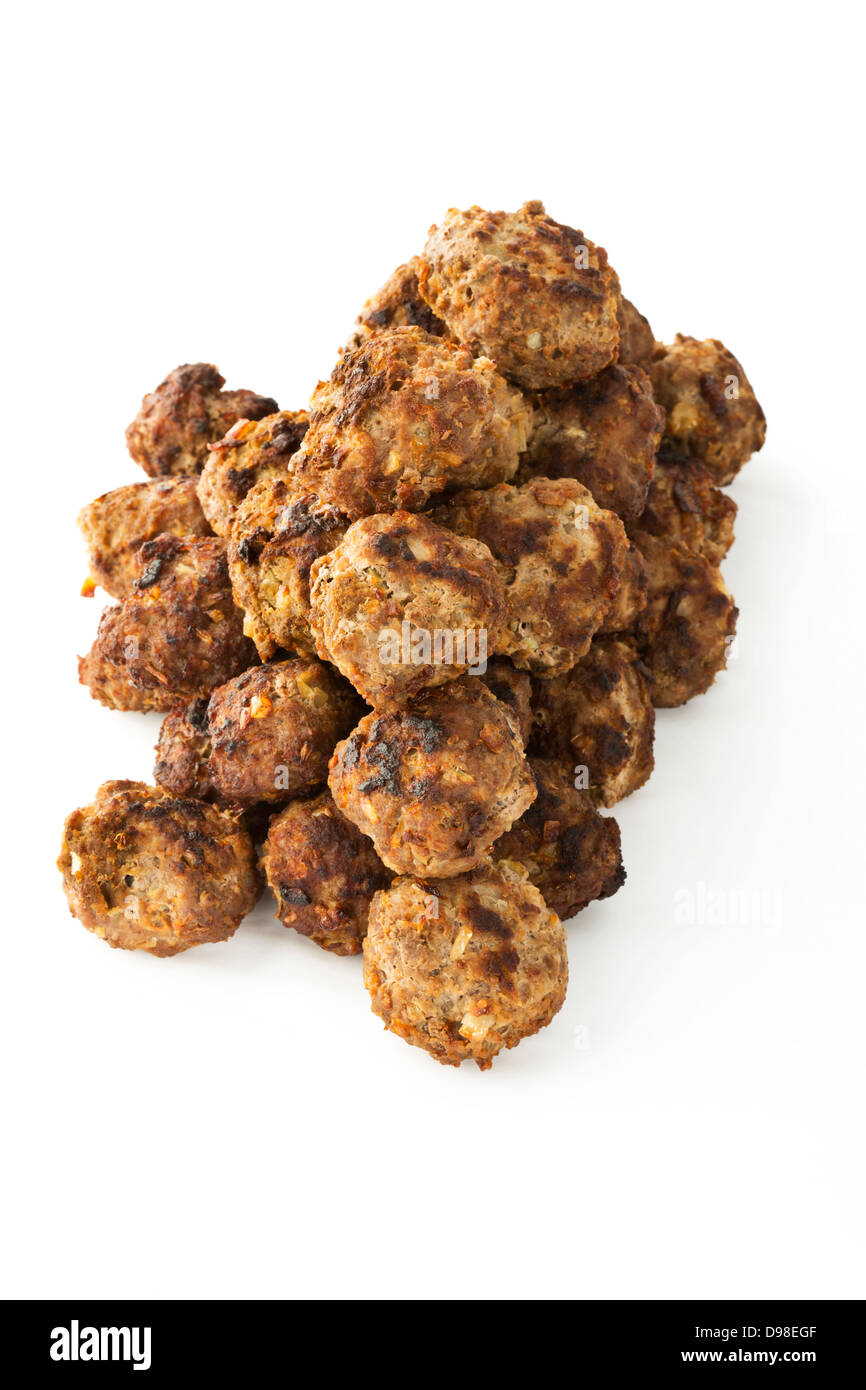 Meatballs on white background, close up Stock Photo - Alamy
