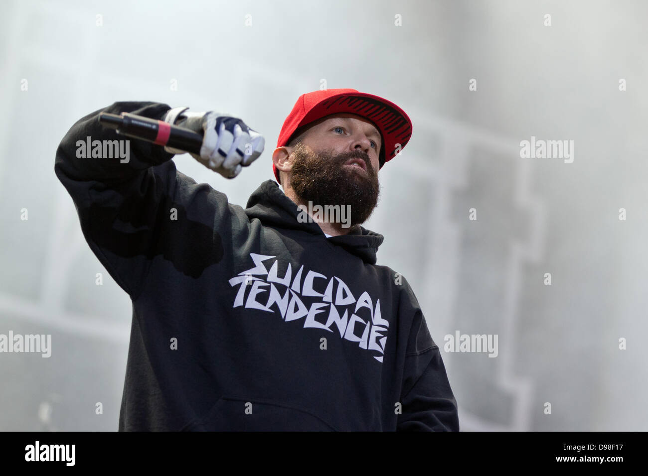 Fred Durst, singer of the US Band Limp Bizkit, performs on a stage of ...