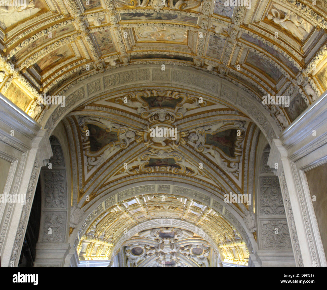 (Detail)The ceiling of the Scala D'oro (Golden Staircase) from the Doge ...