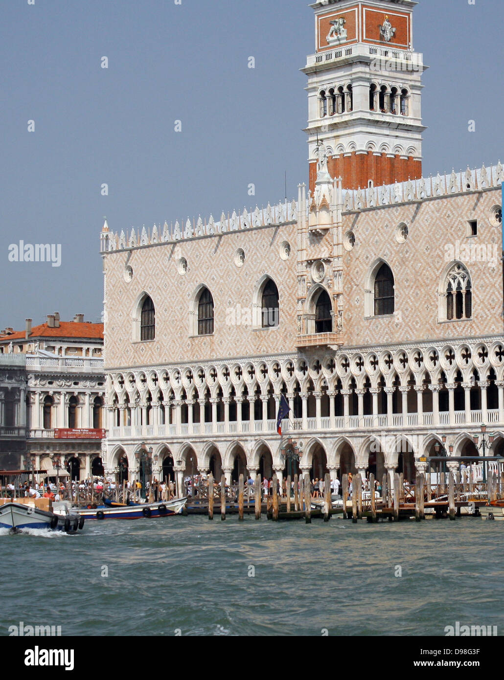 Exterior facade of the Doge's Palace in Venice, Italy. The palace was ...