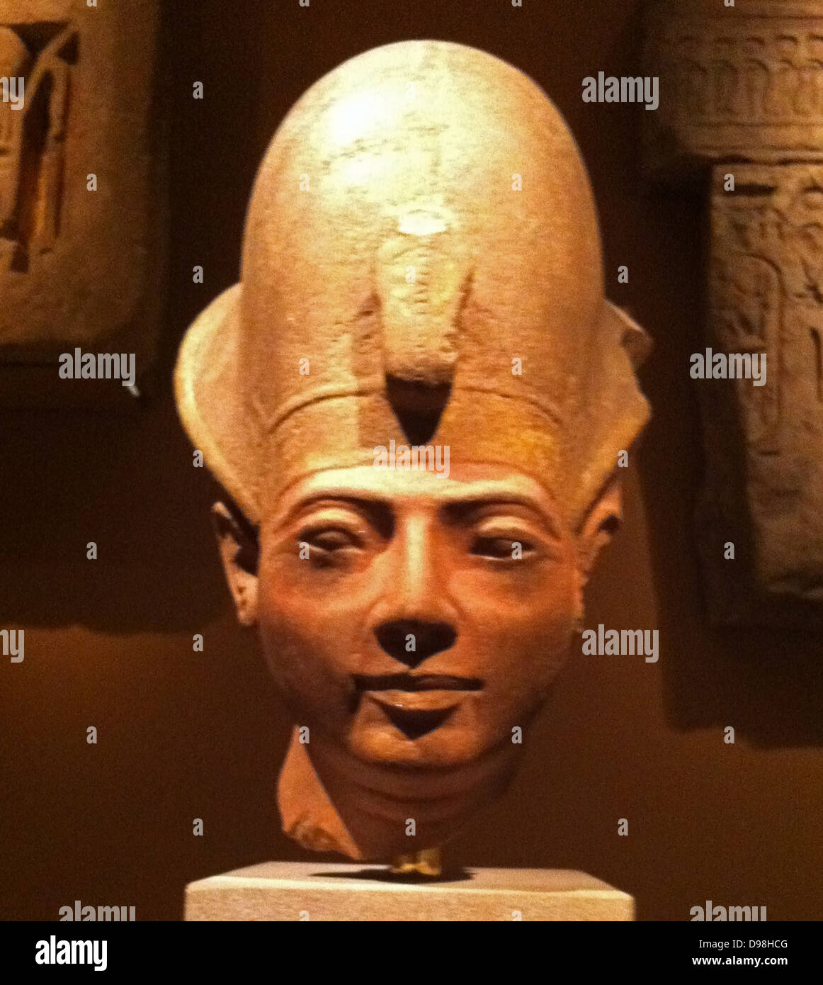 Head of King Amenmesse Wearing the Blue Crown. New Kingdom, Ramesside ...