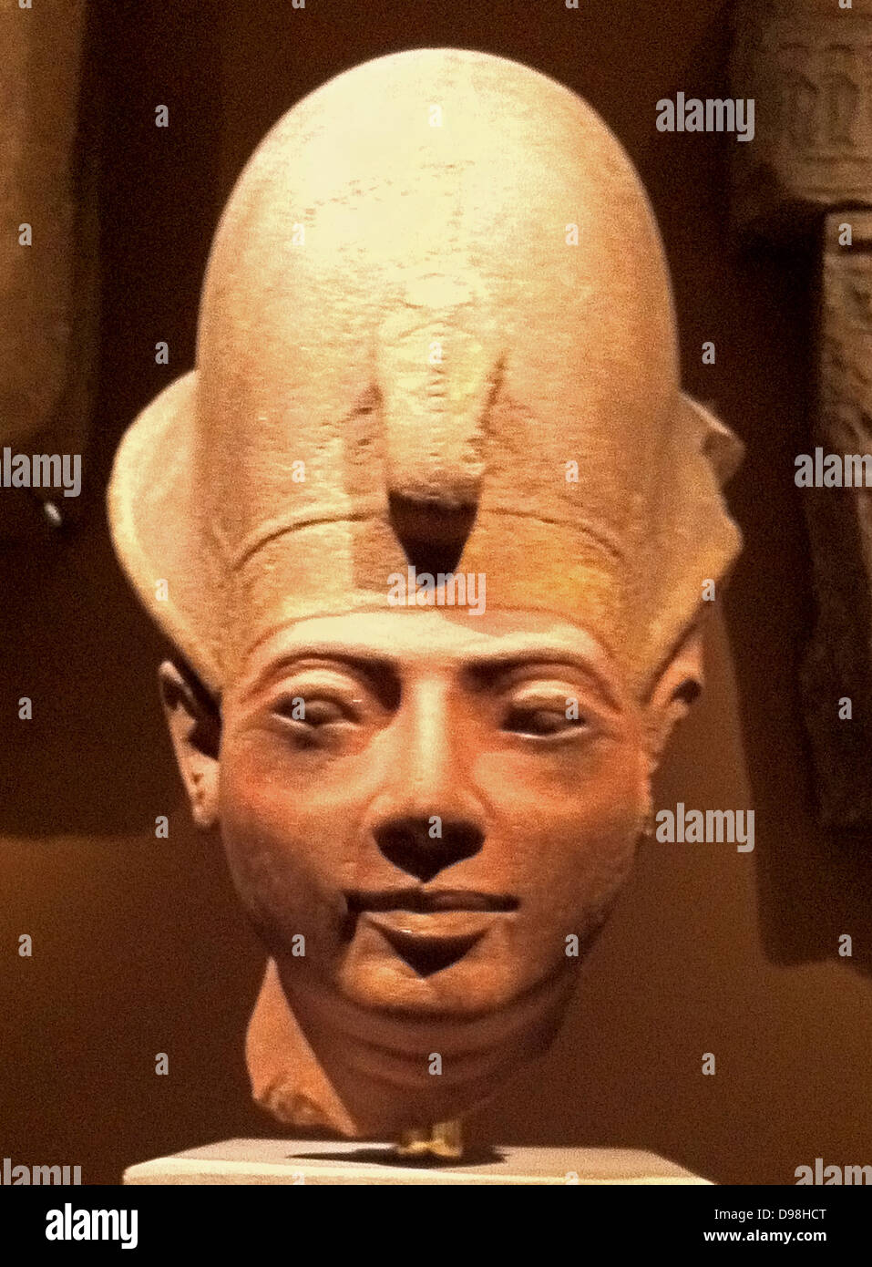 Head of King Amenmesse Wearing the Blue Crown. New Kingdom, Ramesside ...