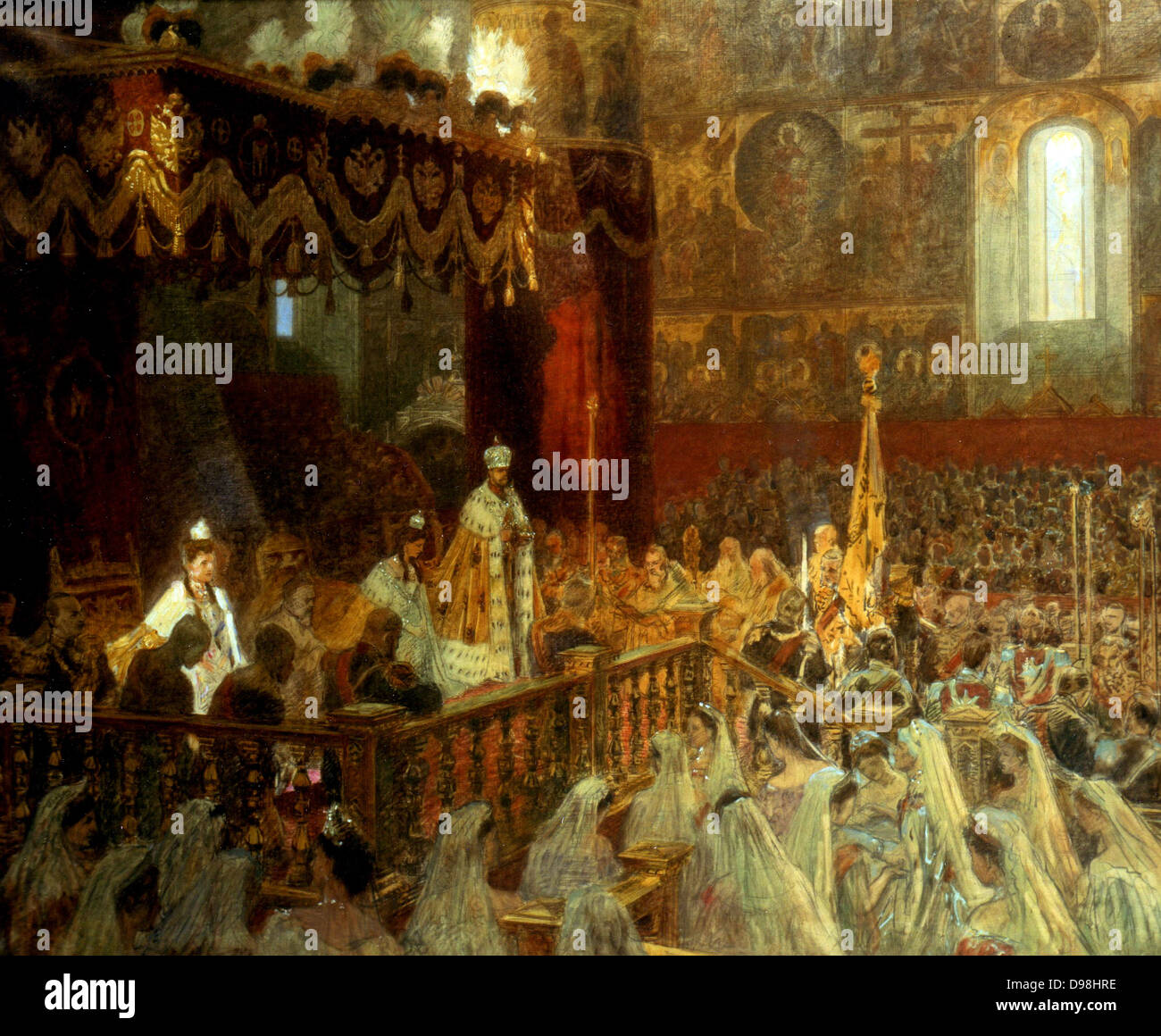 Tsar Nicholas II of Russia's coronation1896 in Uspensky Cathedral ...