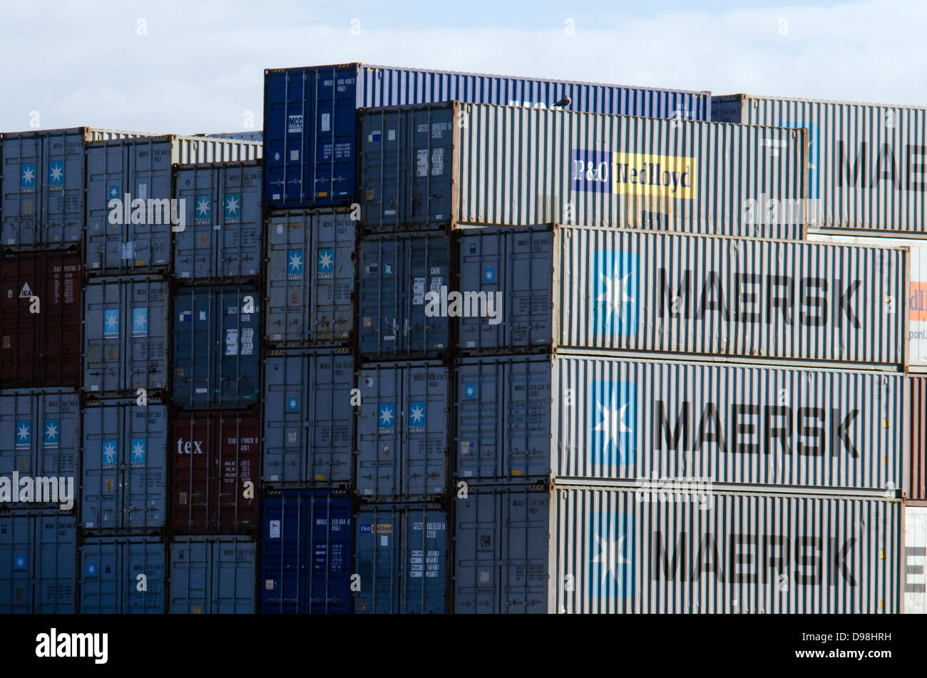 Containers Stacked Wharf High Resolution Stock Photography and Images ...