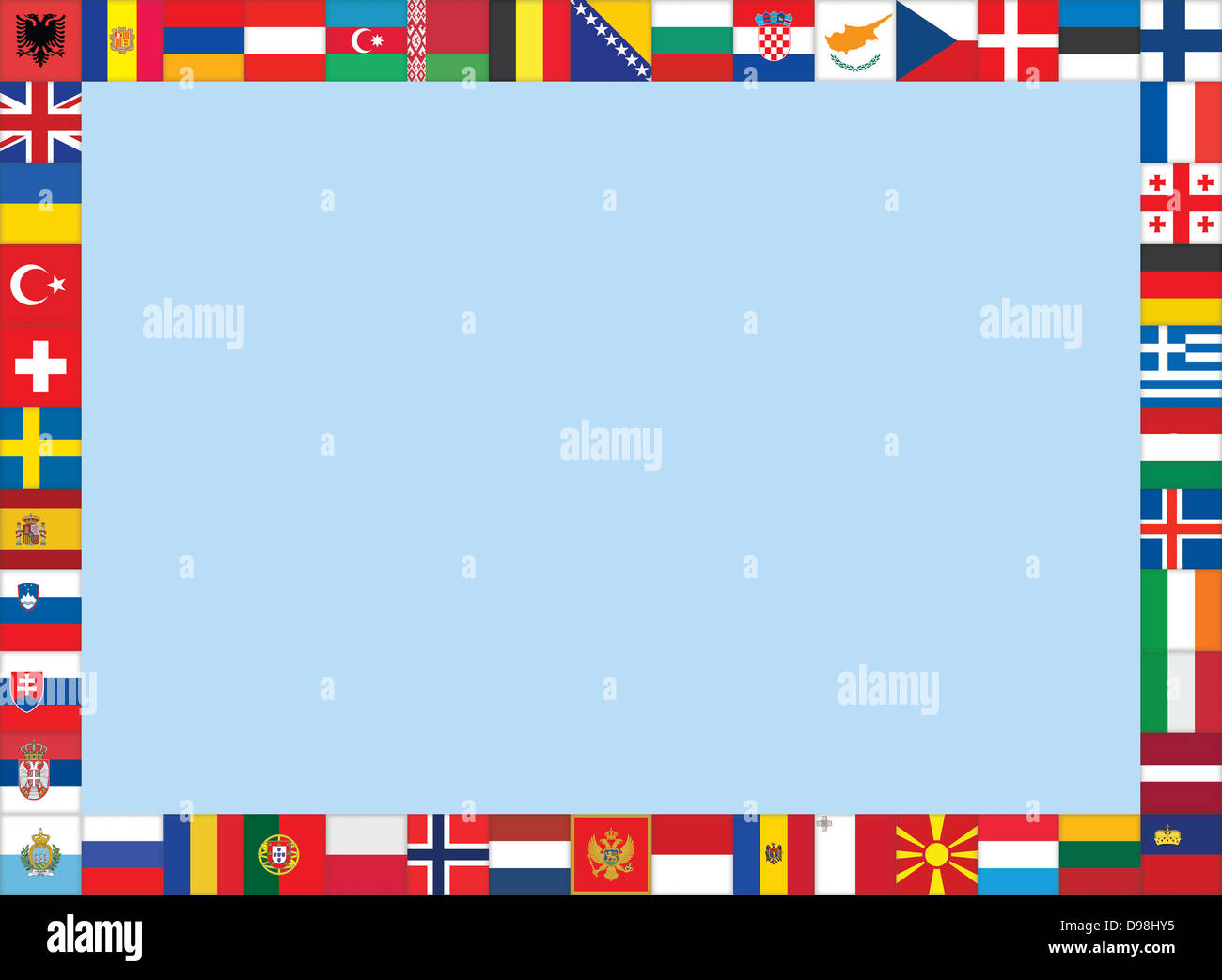 frame made of European flags icons Stock Photo - Alamy