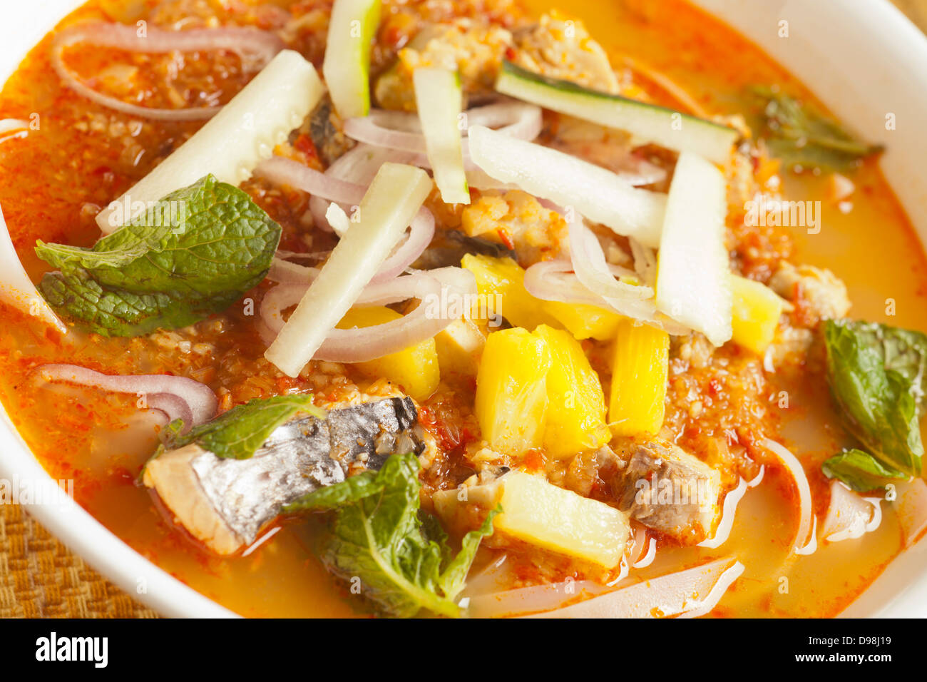Assam Laksa, Spicy Maylasian Noodle and Fish Soup Stock Photo - Alamy