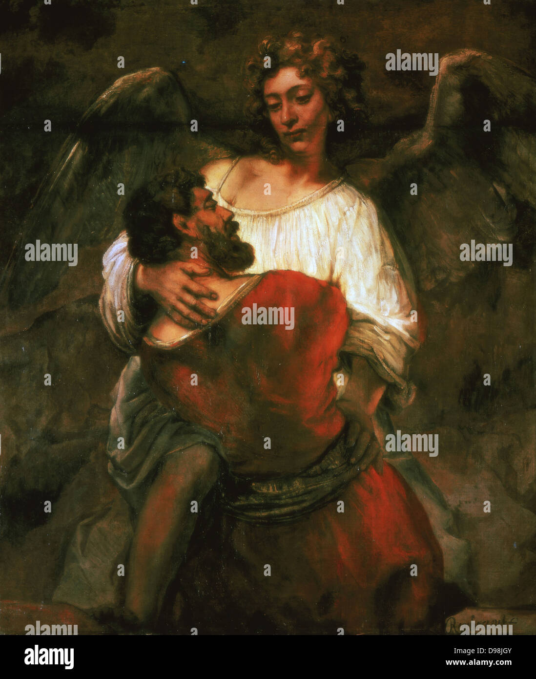 Jacob Fighting the Angel' c1660, oil on canvas. Story from Bible ...