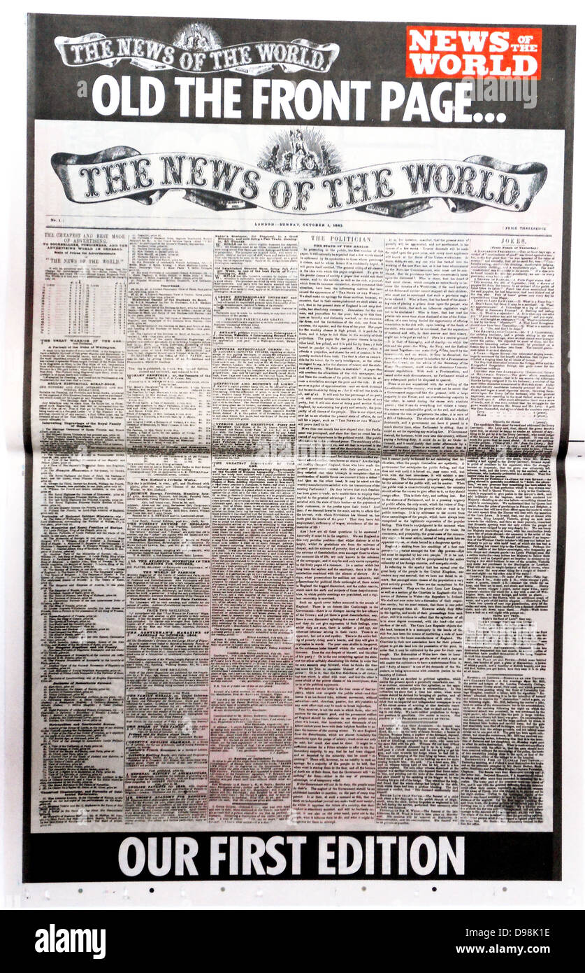 News Of The World Final Edition High Resolution Stock Photography and ...