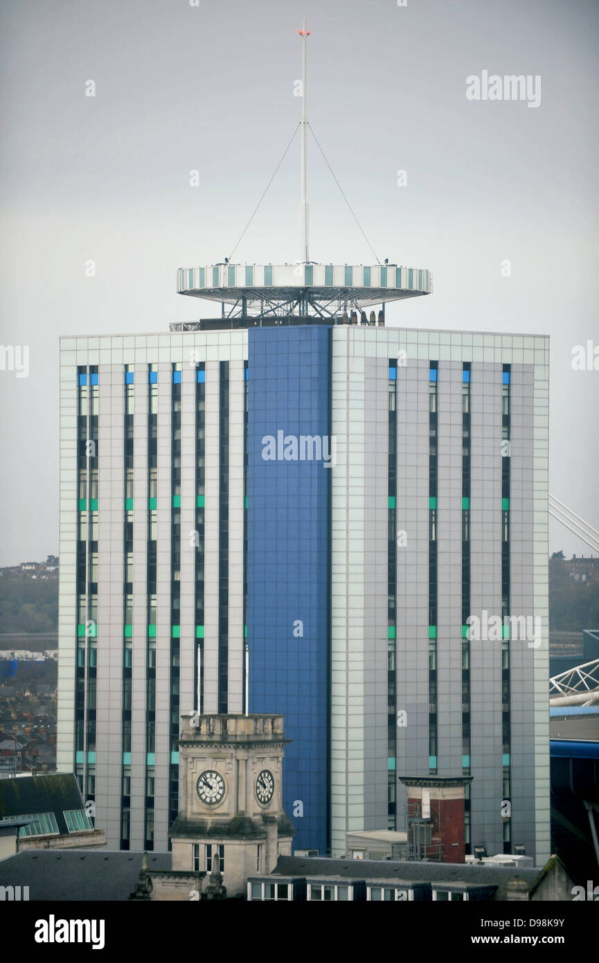 Stadium House in Cardiff, UK. It is also known colloquially as the BT ...