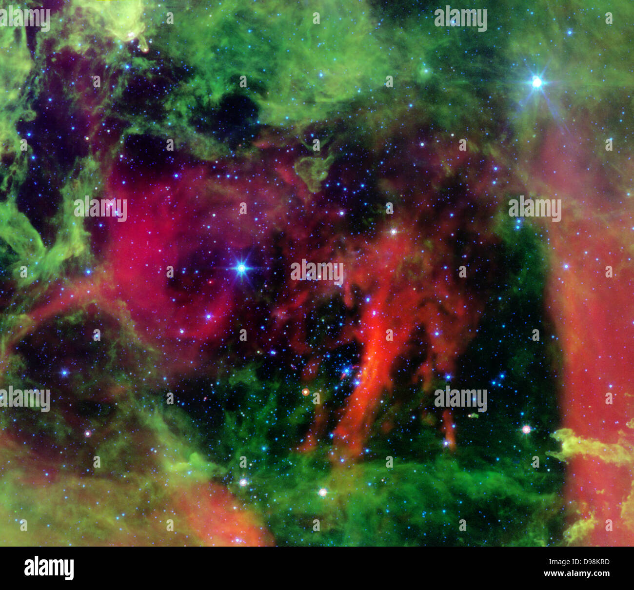 Infrared image from NASA's Spitzer Space Telescope showing the Rosette ...