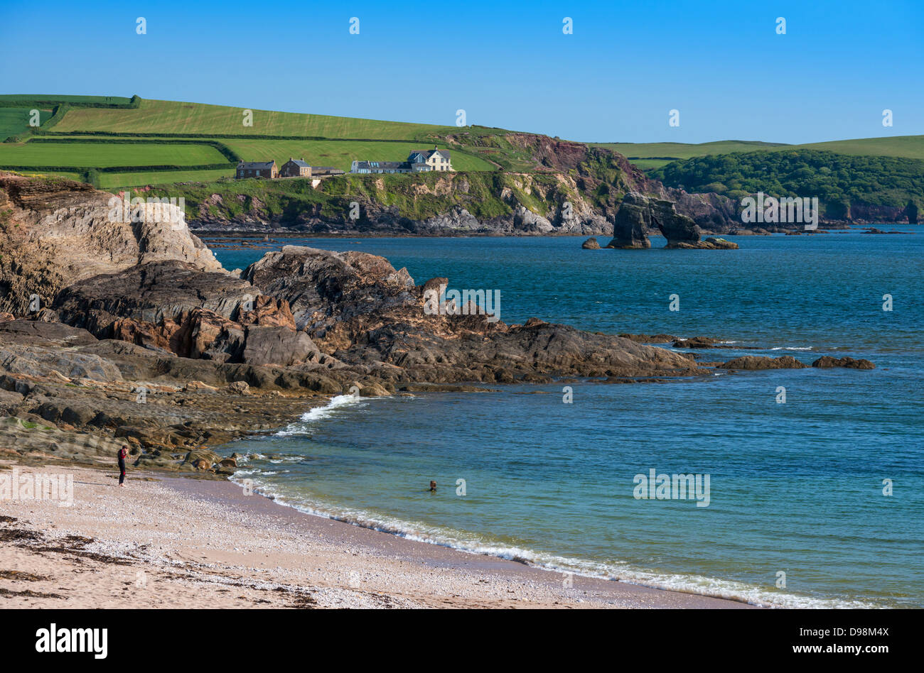 Thurlestone rock cliffs devon england hi-res stock photography and ...