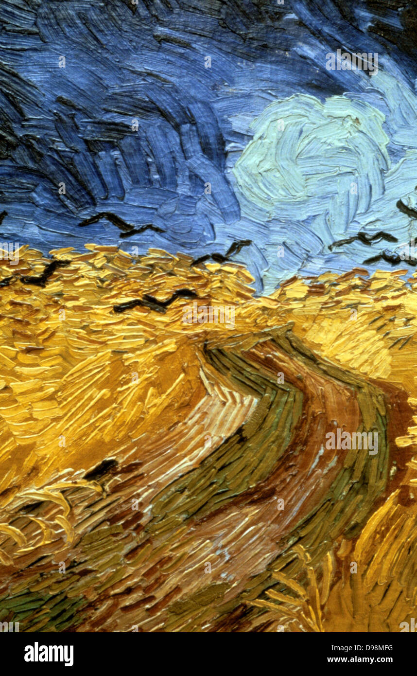 Crows Over Wheatfield' 1890 (detail). Oil on Canvas. Vincent Van Gogh ...
