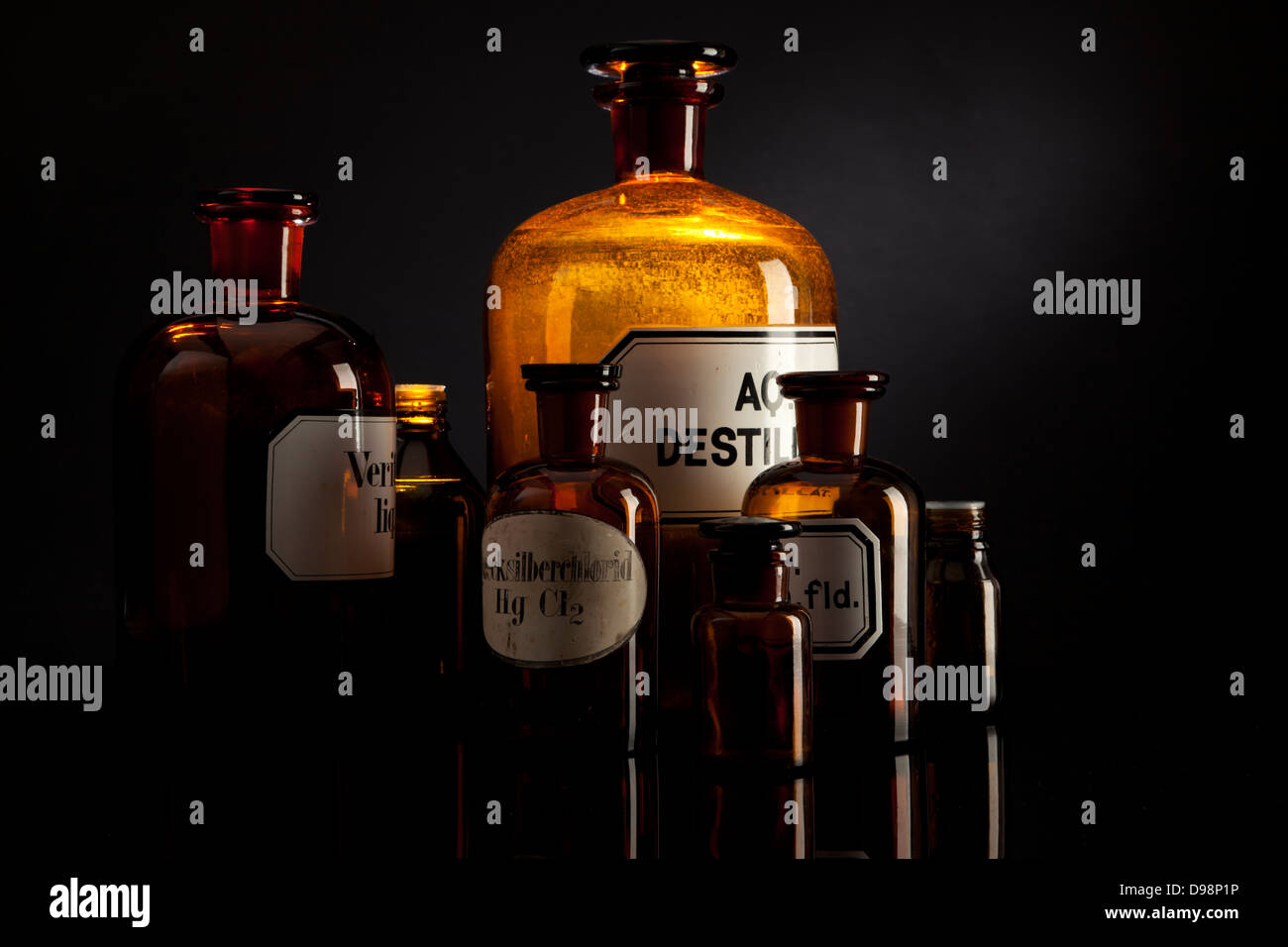 Old pharmacy bottles Stock Photo - Alamy