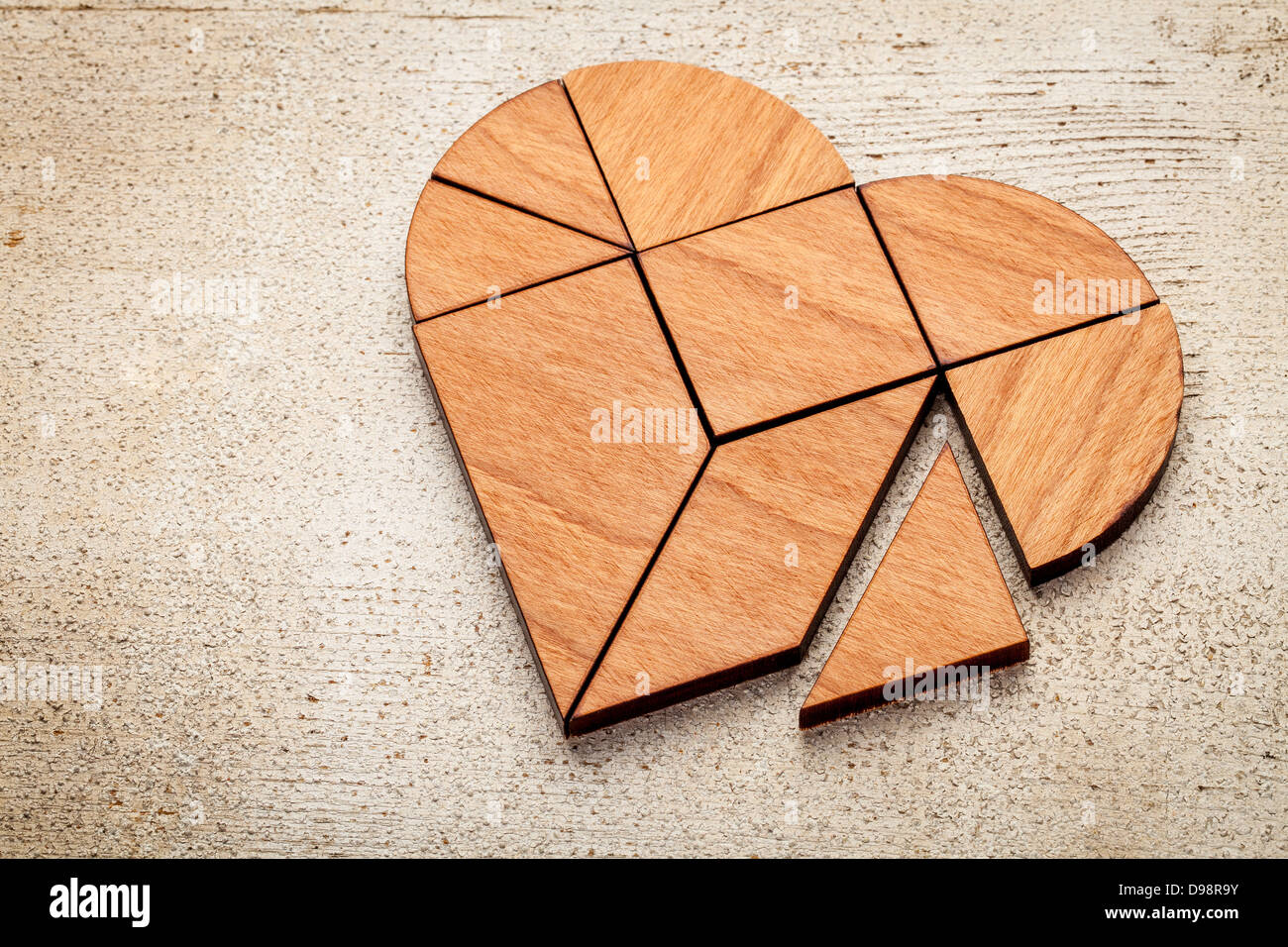 heart version of tangram, a traditional Chinese Puzzle Game made of ...