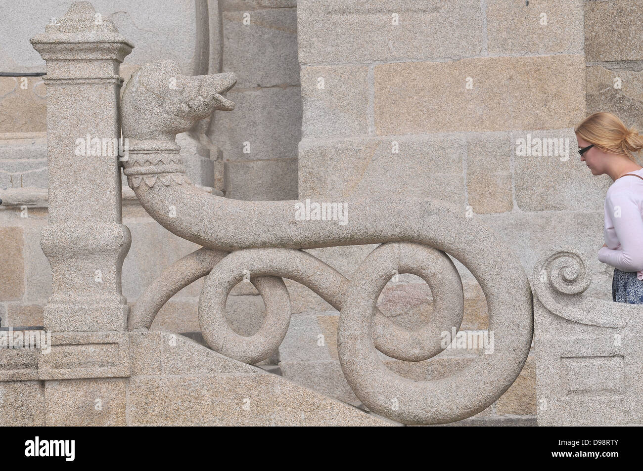 snake balustrade of cathedral stairs Porto Portugal Stock Photo - Alamy