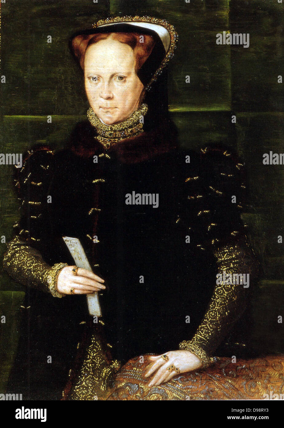 Queen mary i of england painted by hans eworth hi-res stock photography ...