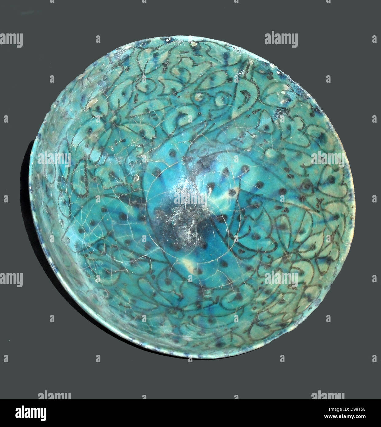 Decorative bowl, example of 13th century Islamic pottery from Iran ...