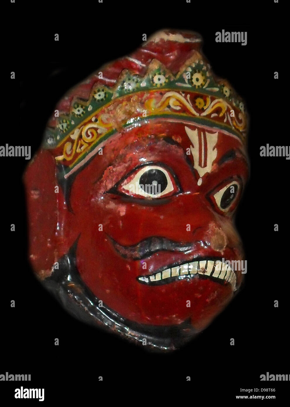 Wooden dance mask depicting the Hindu monkey god, Hanuman. 20th Century ...